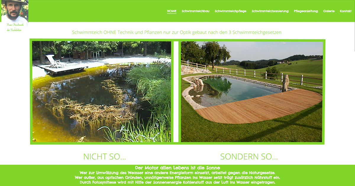 Der Teichdoktor - Pflegepionier-Schwimmteichpflege-Sanierung - Lambach